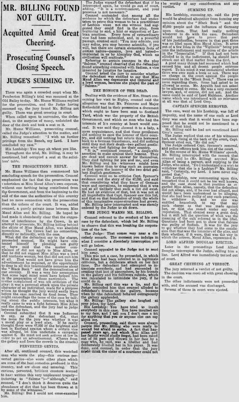 1918 - Maud Allan Libel Case - North Midlands LGBT Older Peoples Group